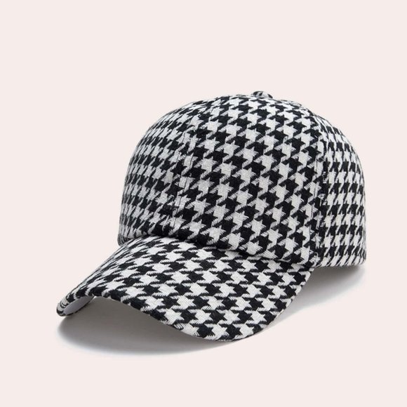 Baseball Sports Cap | Accessories | Cute Comfy Houndstooth Pattern Baseball Cap Women Hat | Poshmark
